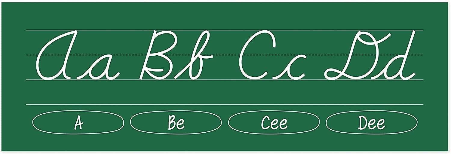 Quarterhouse Cursive Alphabet Line for Classroom Wall - English (green ...