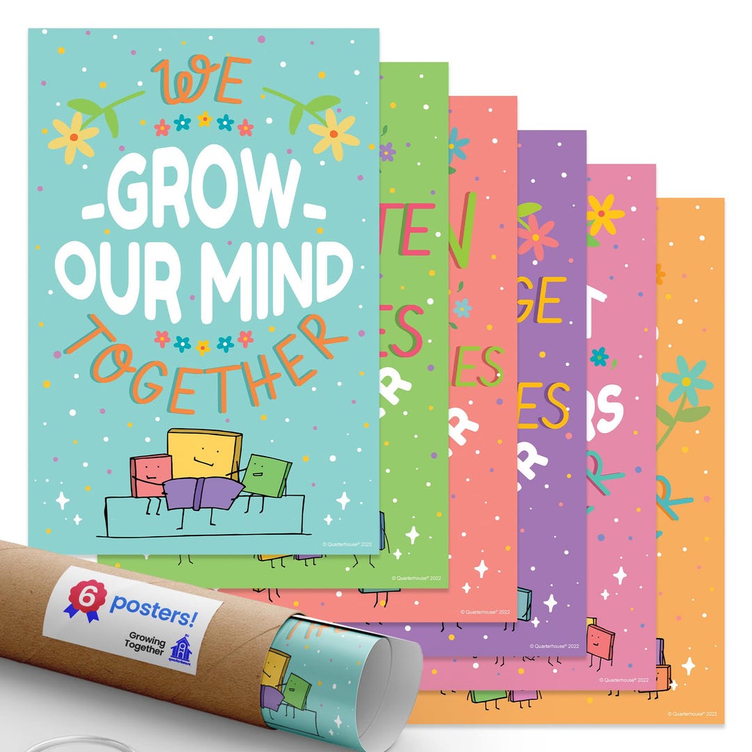 Quarterhouse Growing Together Poster Set, Primary Classroom Learning ...