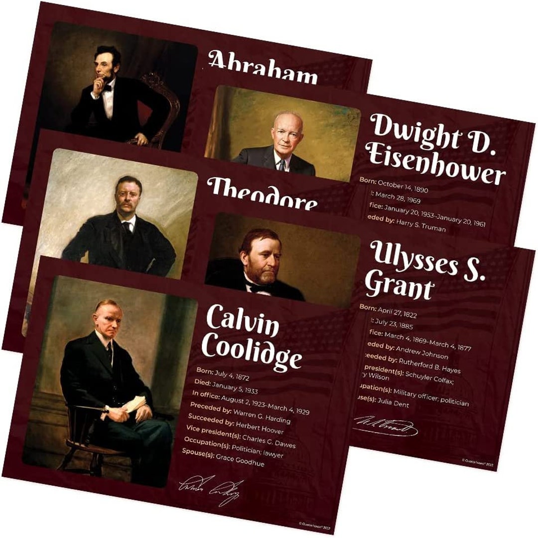 Quarterhouse Famous Republican Presidents Poster Set, Social Studies ...