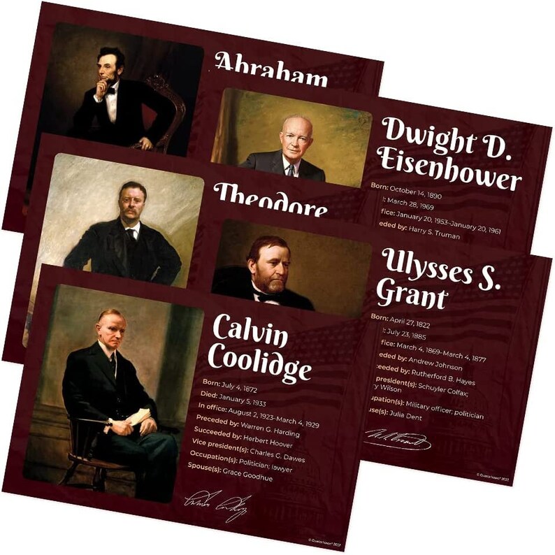 Quarterhouse Famous Republican Presidents Poster Set Social - Etsy
