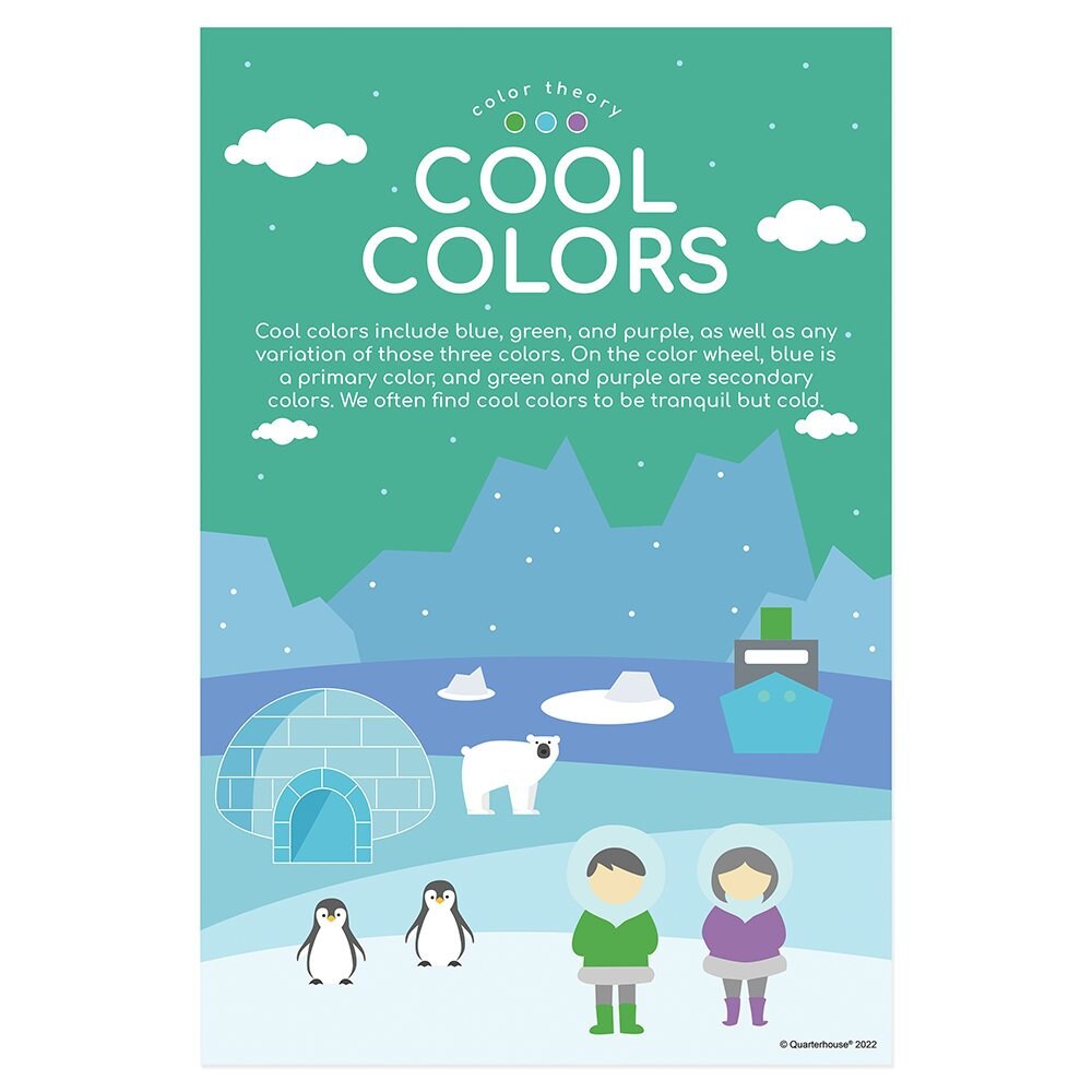 Quarterhouse Cool Colors Art Poster, Art Classroom Materials for ...