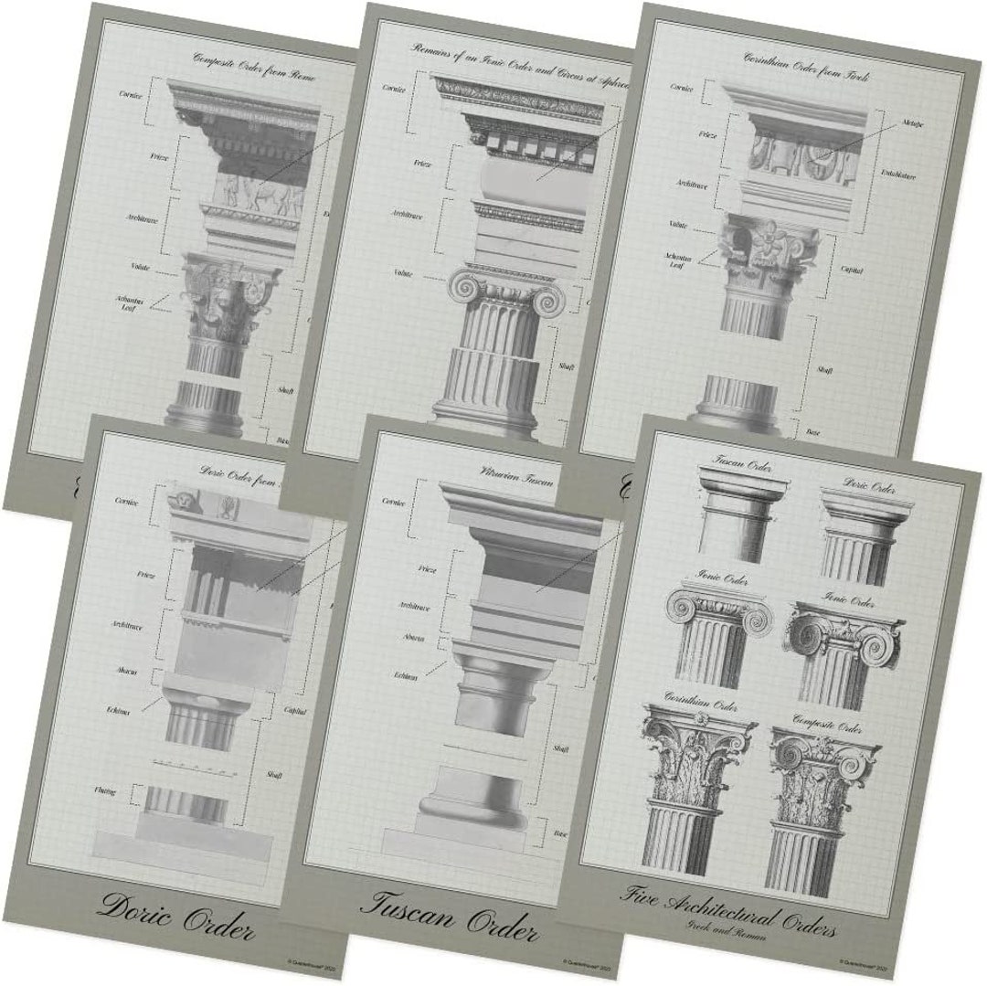 Quarterhouse Five Architectural Orders Poster Set Social Studies ...