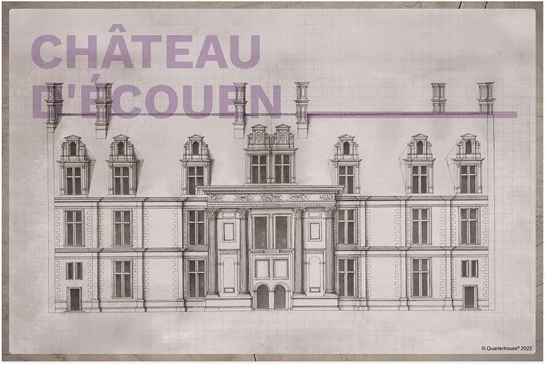 Quarterhouse Famous Chateaux of France, Architectural Blueprints Poster ...