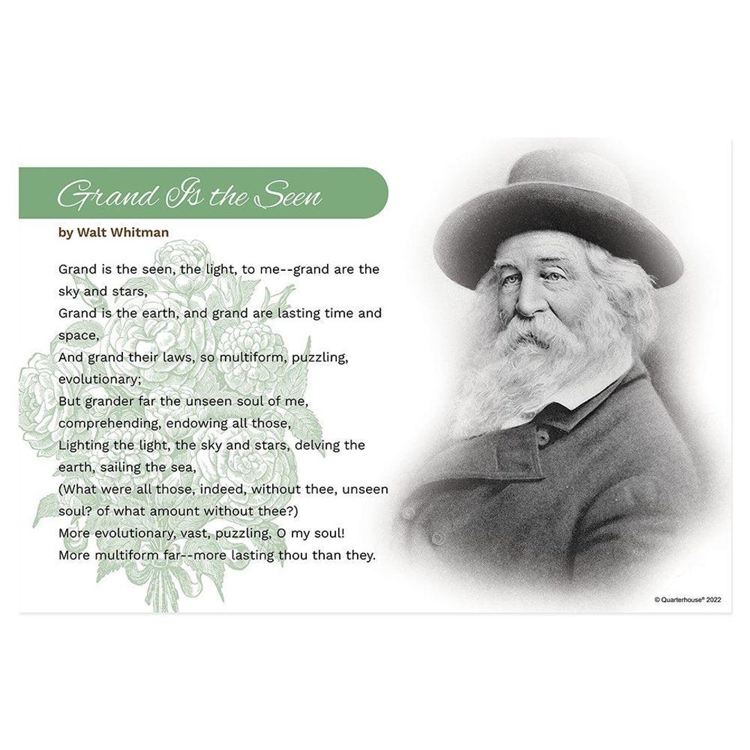 Quarterhouse Walt Whitman Poetry Motivation Poster, English-language ...