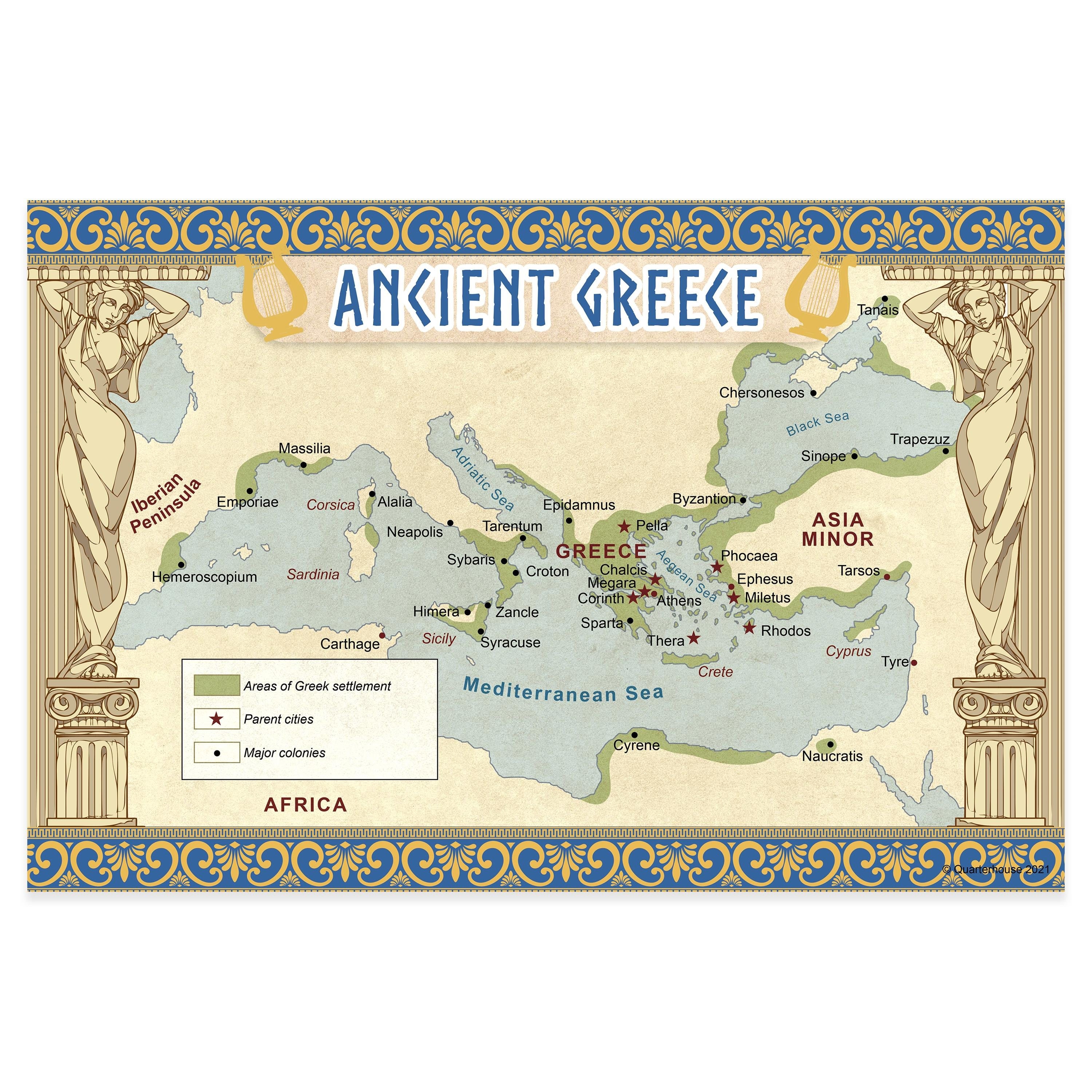 Quarterhouse Ancient Greece Poster, Social Studies Classroom Materials ...