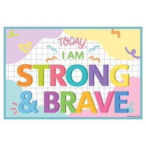 Quarterhouse 'strong and Brave' Positive Affirmation Poster, Elementary ...