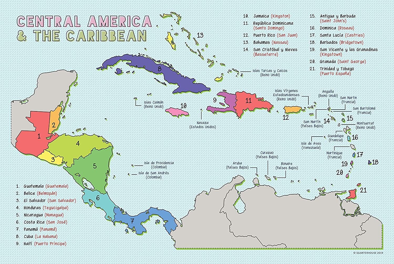 Quarterhouse Spanish Language Country Maps for the Classroom Spain ...