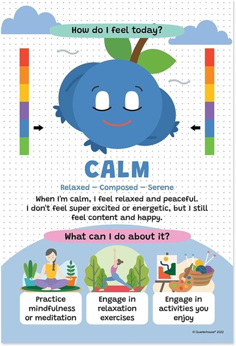 Quarterhouse Feeling Scales Poster Set, Psychology Classroom Learning ...