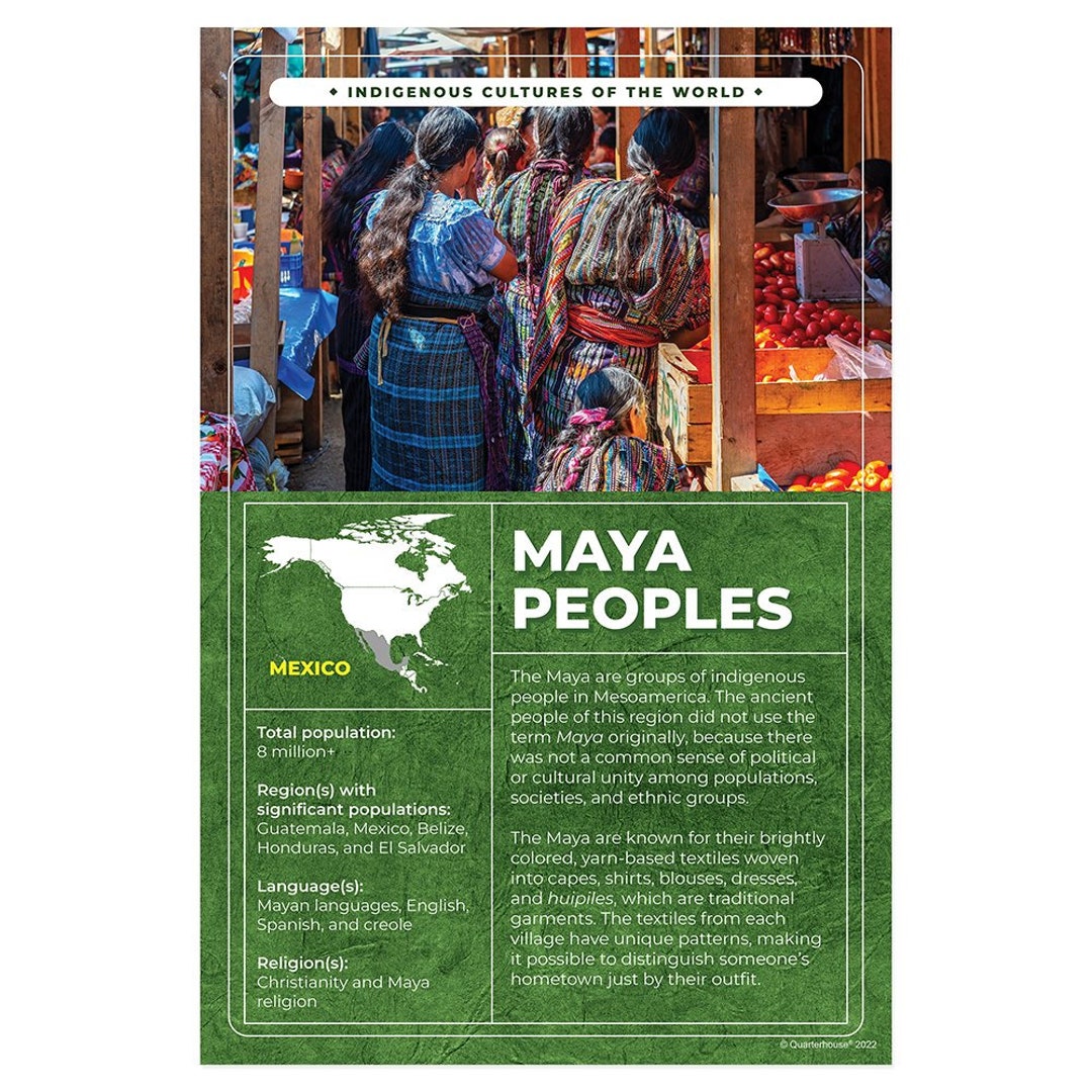 Póster de los pueblos indígenas mayas de Quarterhouse, materiales de ...