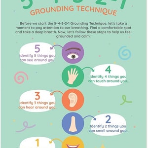 Quarterhouse Grounding Techniques Poster Set, Psychology Classroom ...