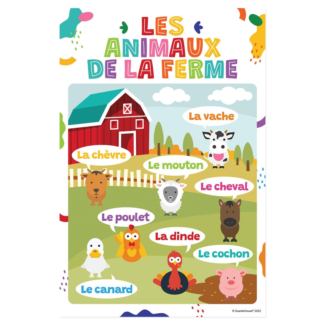 Quarterhouse Beginner French - Farm Animals Poster, French and ESL ...