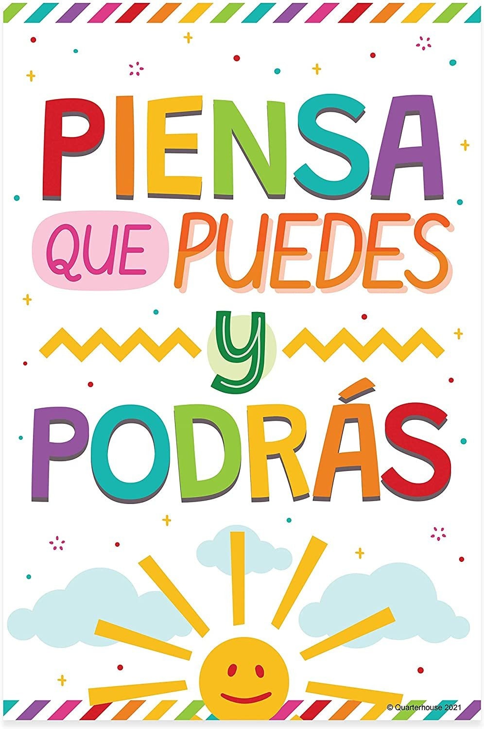 Quarterhouse Spanish Motivational white Poster Set, Spanish Classroom ...