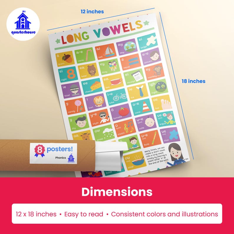 Quarterhouse Phonics Poster Set, English - Language Arts Classroom ...