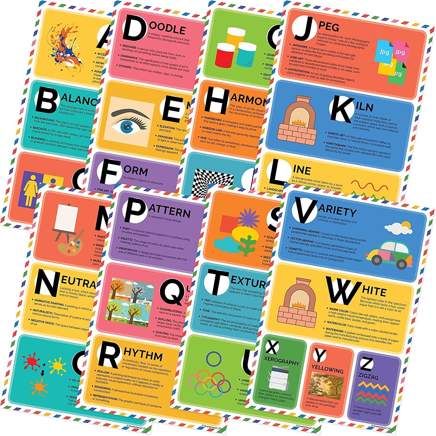 Quarterhouse Art Vocabulary Poster Set, Art Classroom Learning ...