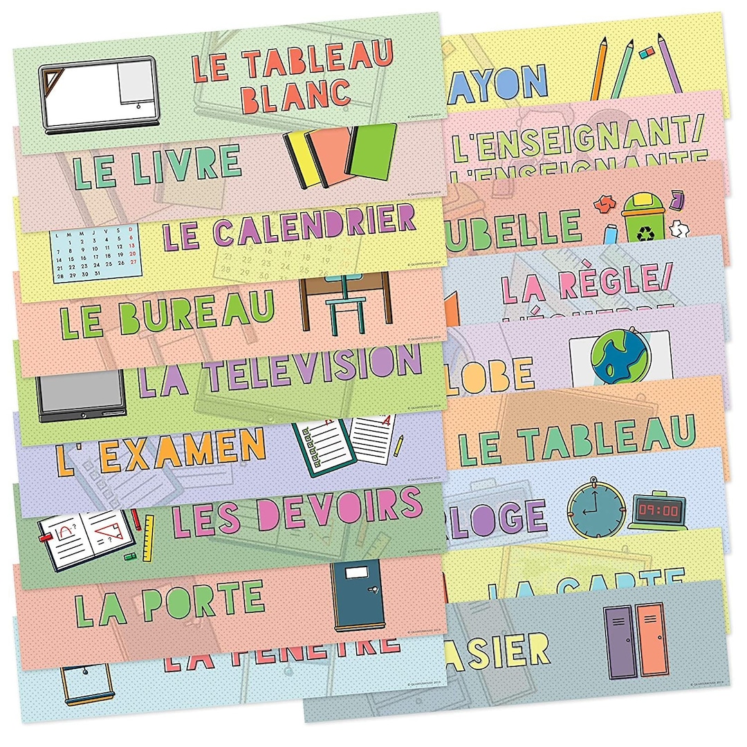 Quarterhouse French Language Labels for Common Classroom Items non ...