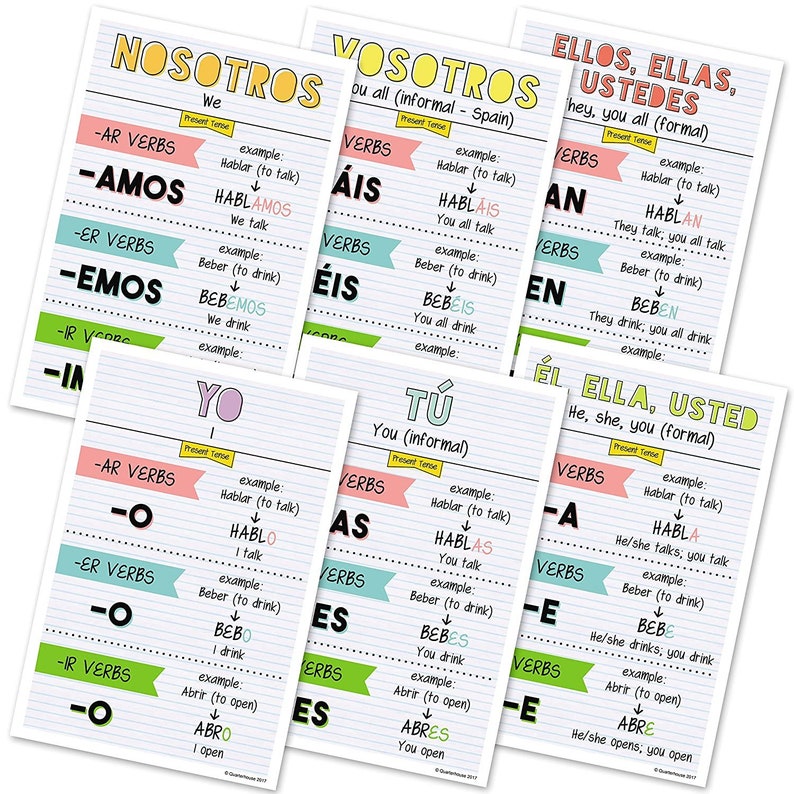Quarterhouse Spanish Present-tense Verb Conjugation (light-themed ...