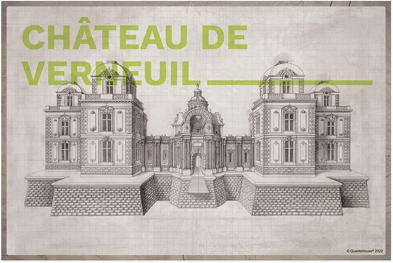 Quarterhouse Famous Chateaux of France, Architectural Blueprints Poster ...