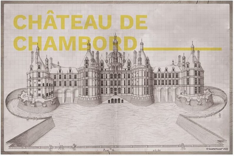 Quarterhouse Famous Chateaux of France, Architectural Blueprints Poster ...