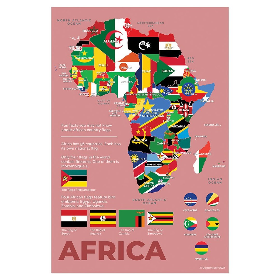 Quarterhouse African Flags Poster, Social Studies Classroom Materials ...