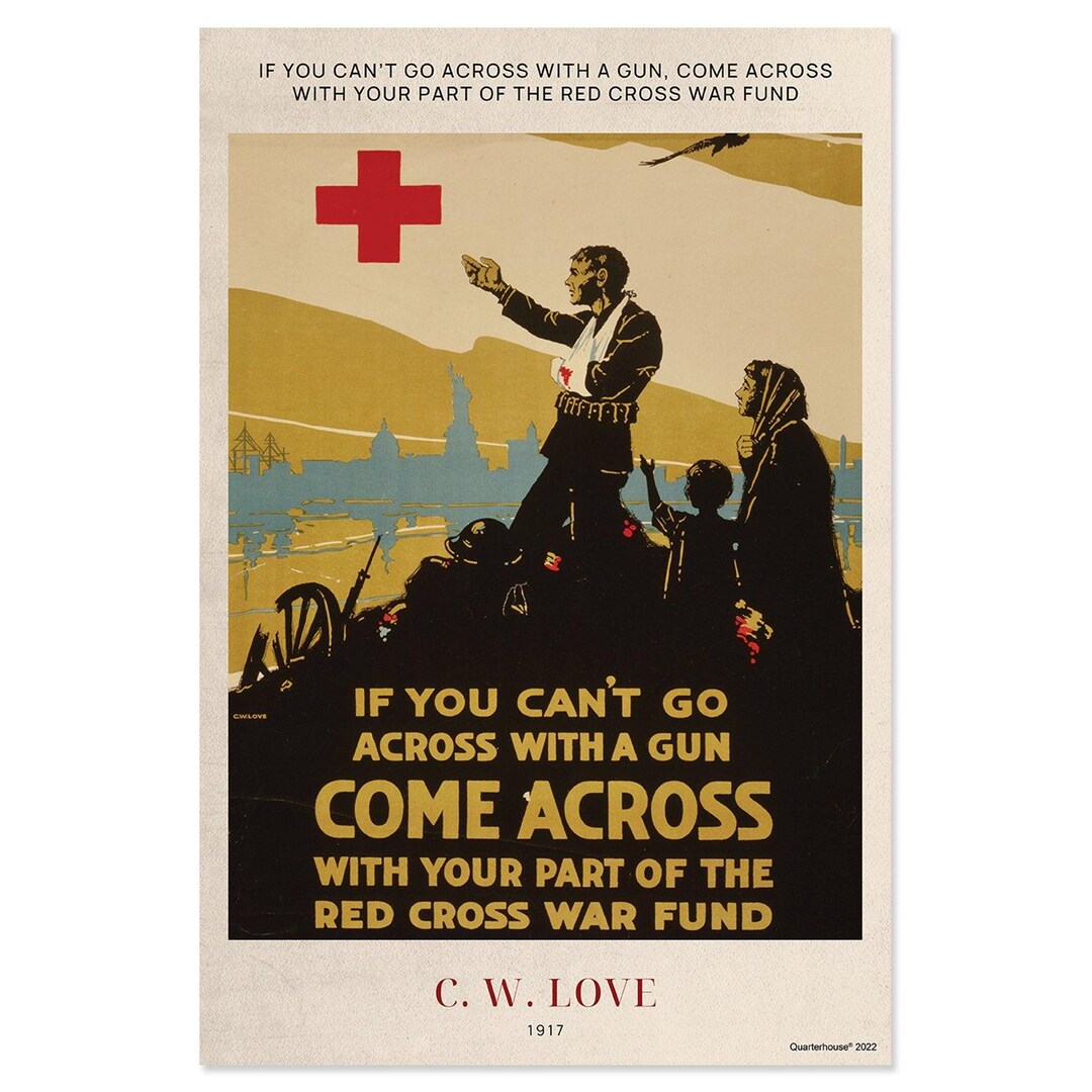 Quarterhouse WWI, 'red Cross Poster' Poster, Social Studies Classroom ...