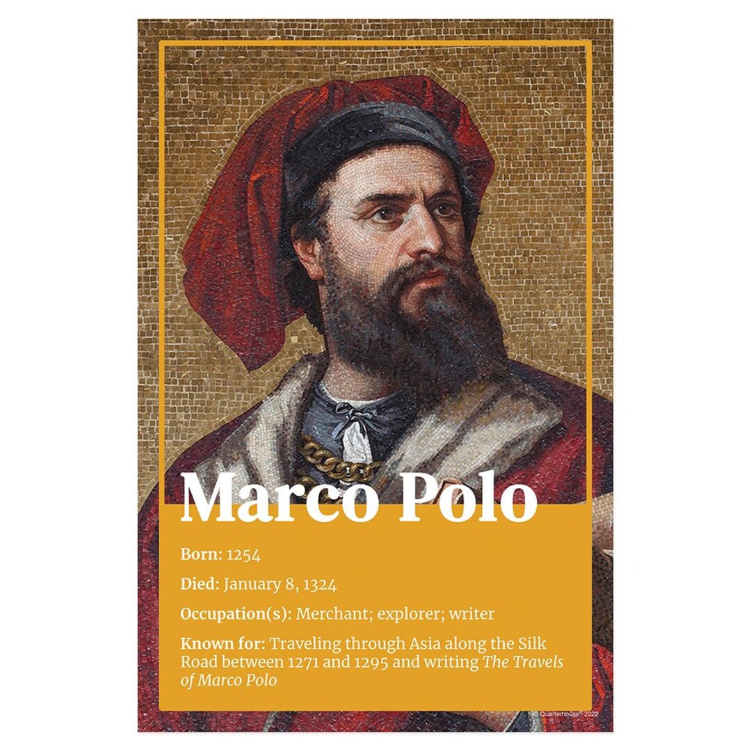 Quarterhouse Explorer Marco Polo Biographical Poster, Social Studies ...