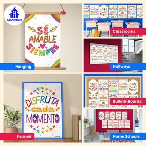 Quarterhouse Spanish Motivational (white) Poster Set, Spanish Classroom ...