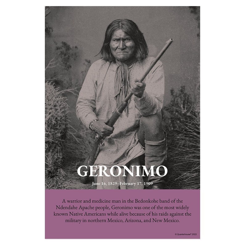 Quarterhouse Native American Heroes Geronimo Poster, Social Studies ...