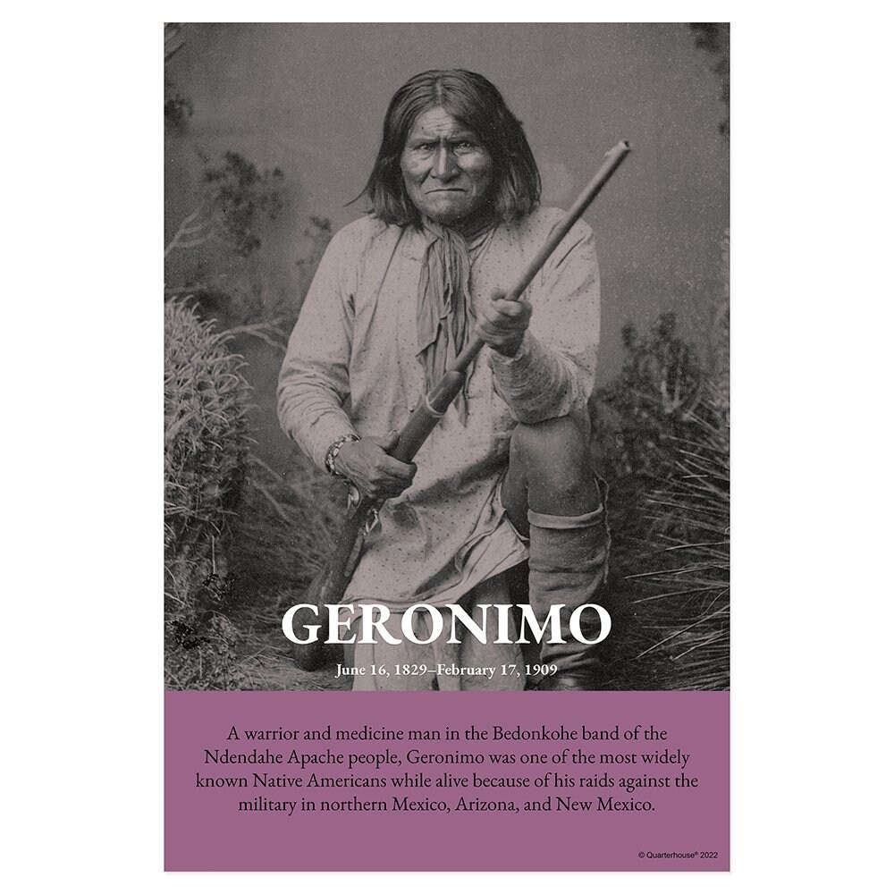 Quarterhouse Native American Heroes Geronimo Poster, Social Studies ...