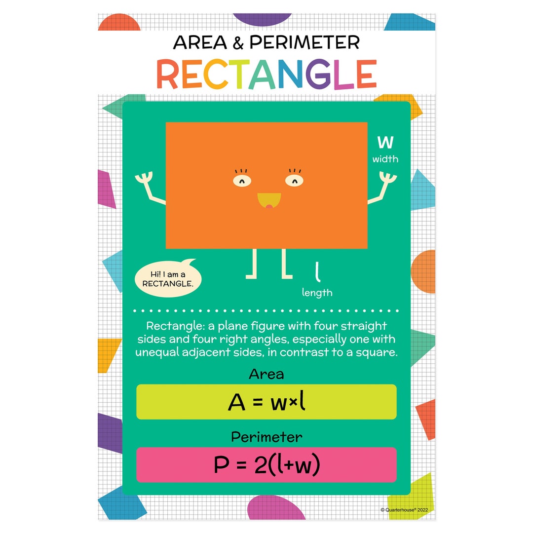 Quarterhouse Rectangular Shapes Poster, Math Classroom Materials for ...