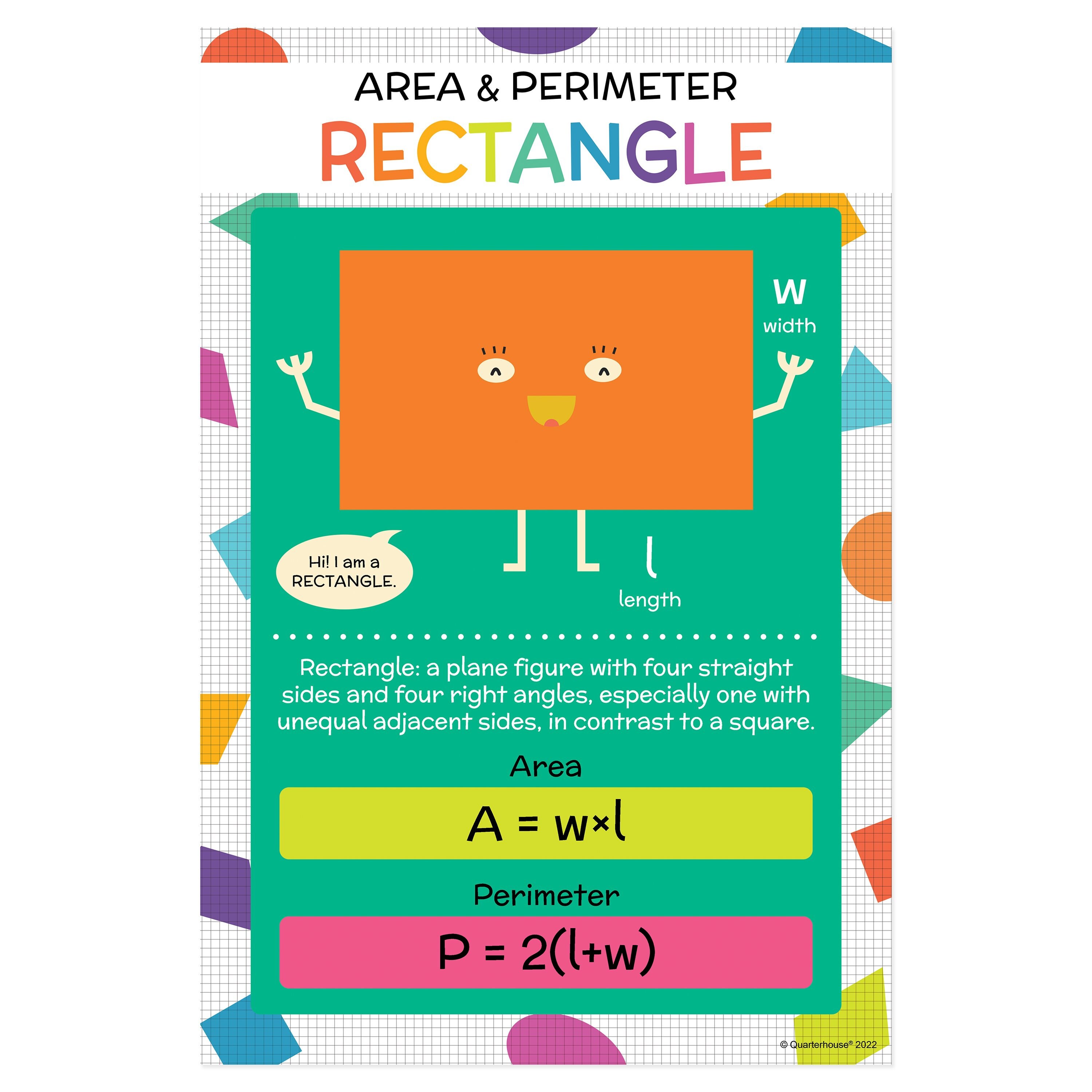 Quarterhouse Rectangular Shapes Poster, Math Classroom Materials for ...