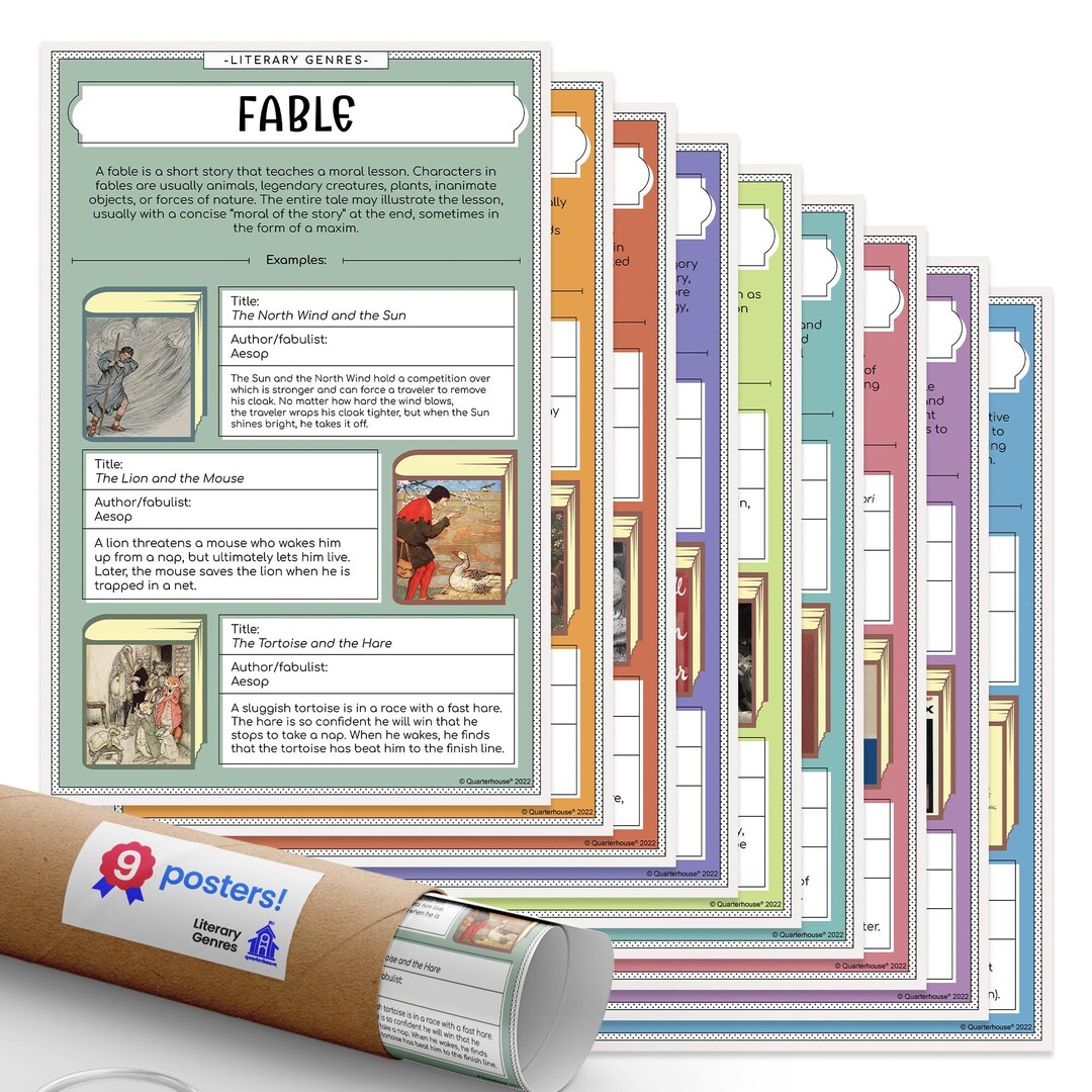 Quarterhouse Literary Genres Poster Set, English - Language Arts ...