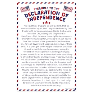 Quarterhouse Preamble to the Declaration of Independence Poster, Social ...