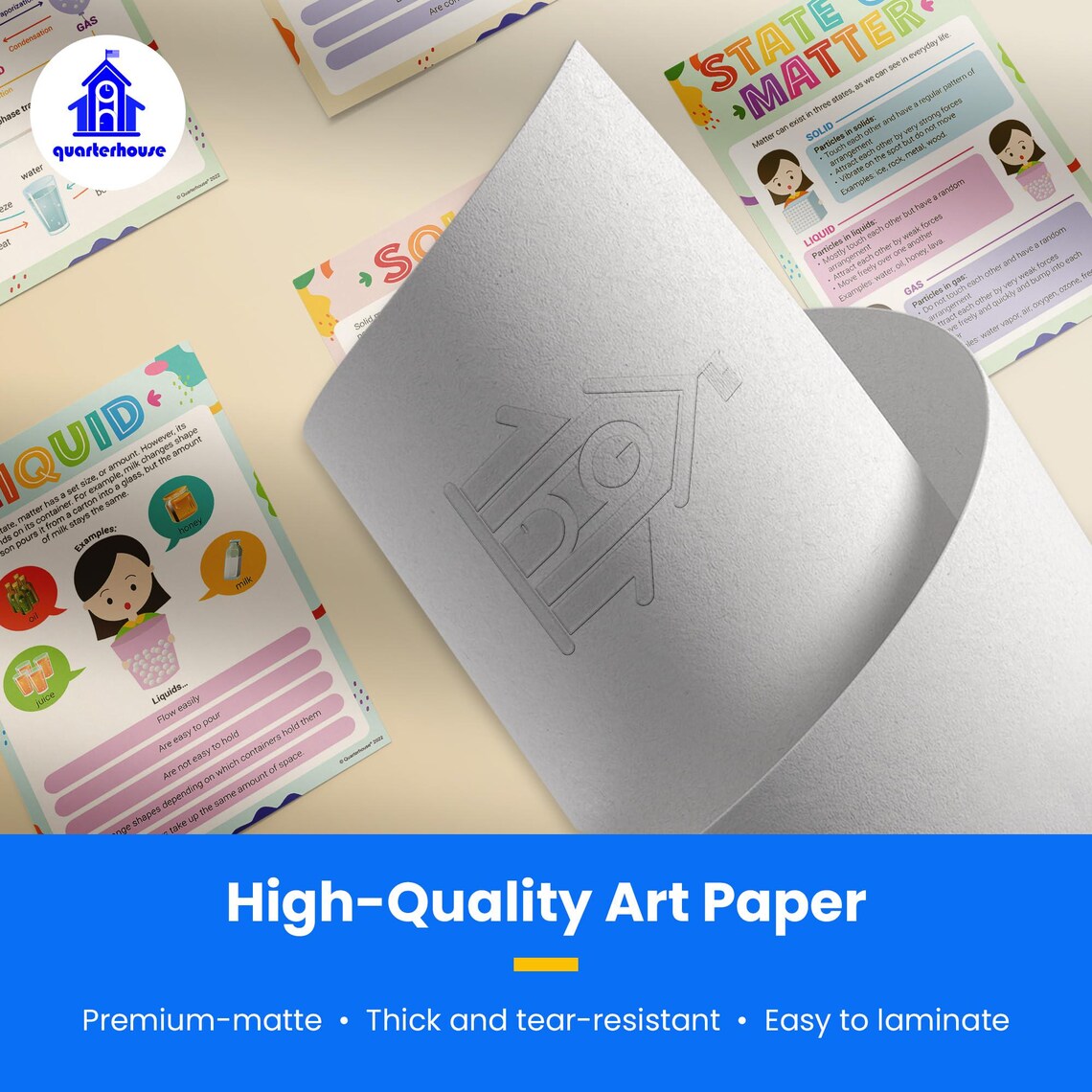 Quarterhouse States of Matter Poster Set, Science Classroom Learning ...