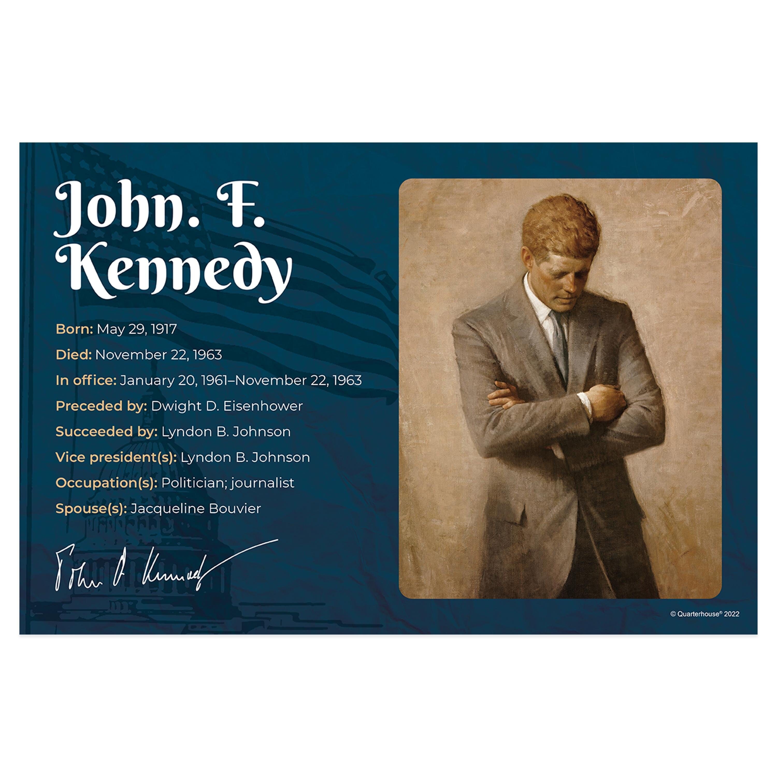 Quarterhouse President John. F. Kennedy Biographical Poster, Social ...