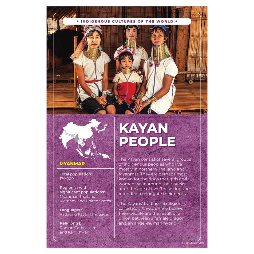 Quarterhouse Kayan Indigenous Peoples Poster, Social Studies Classroom ...