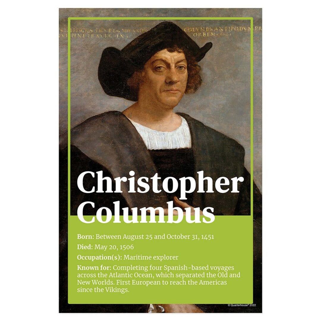 Quarterhouse Explorer Christopher Columbus Biographical Poster, Social ...