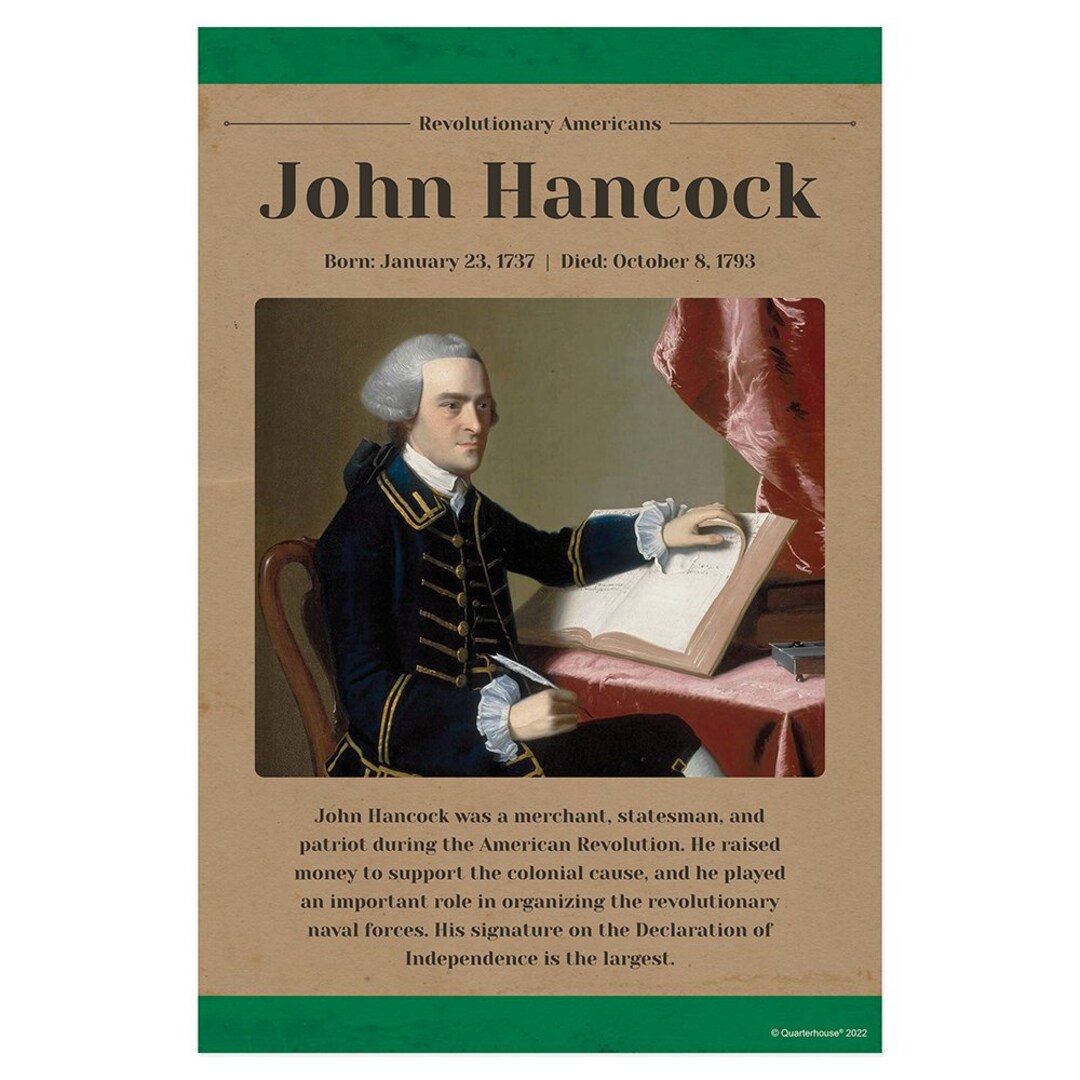 Quarterhouse John Hancock Revolutionary Americans Biographical - Etsy