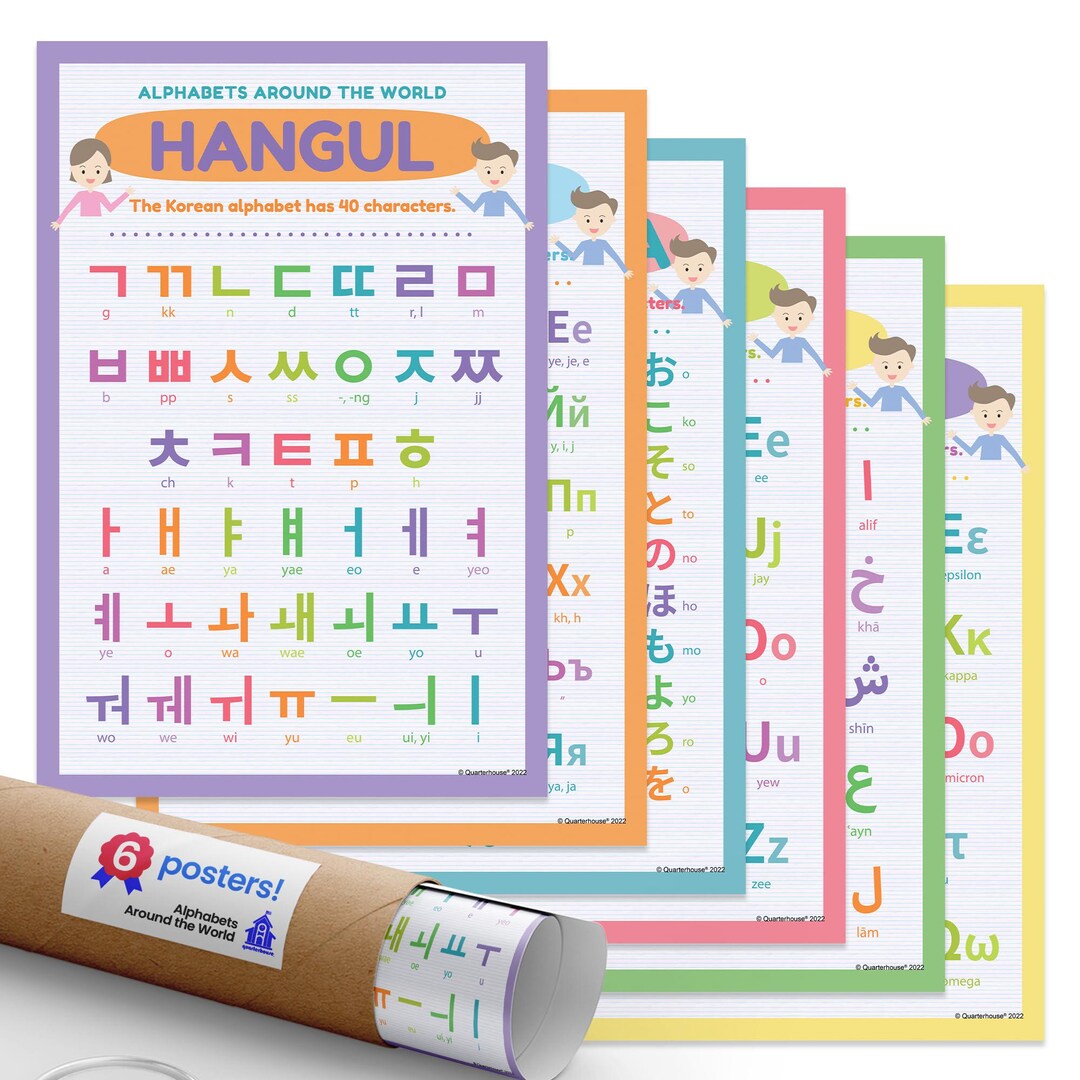 Quarterhouse Alphabets Around the World Poster Set, Foreign Language ...
