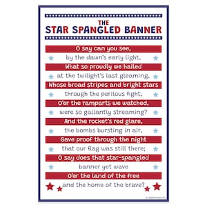 Quarterhouse 'the Star Spangled Banner' Poster, Social Studies ...