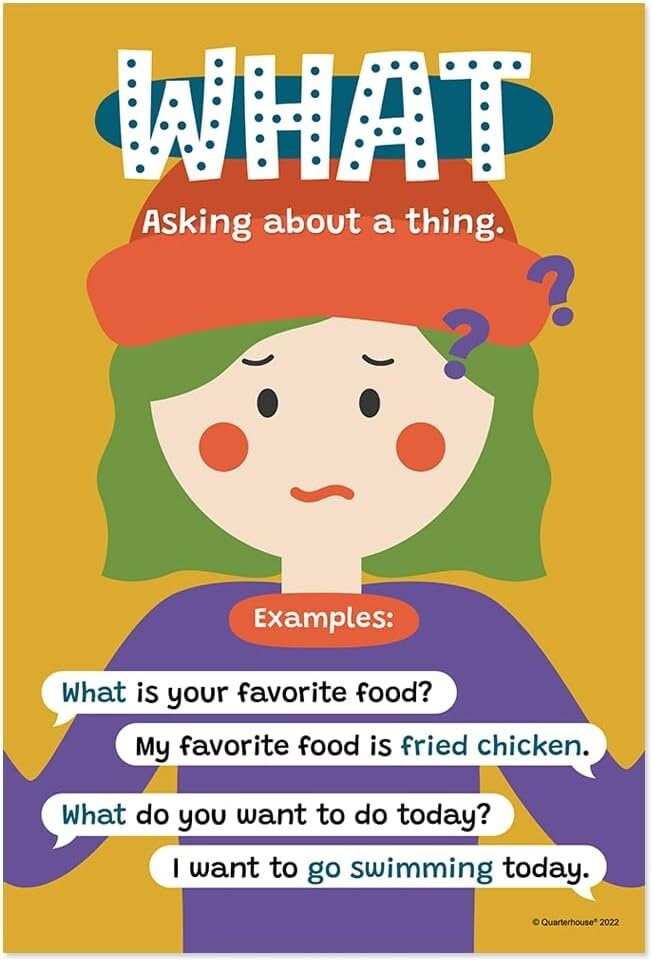 Quarterhouse Question Words Poster Set, English-language Arts Classroom ...