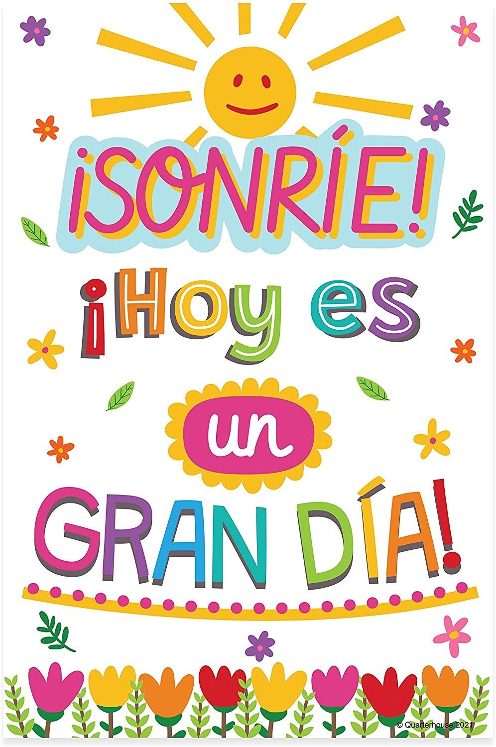 Quarterhouse Spanish Motivational white Poster Set, Spanish Classroom ...