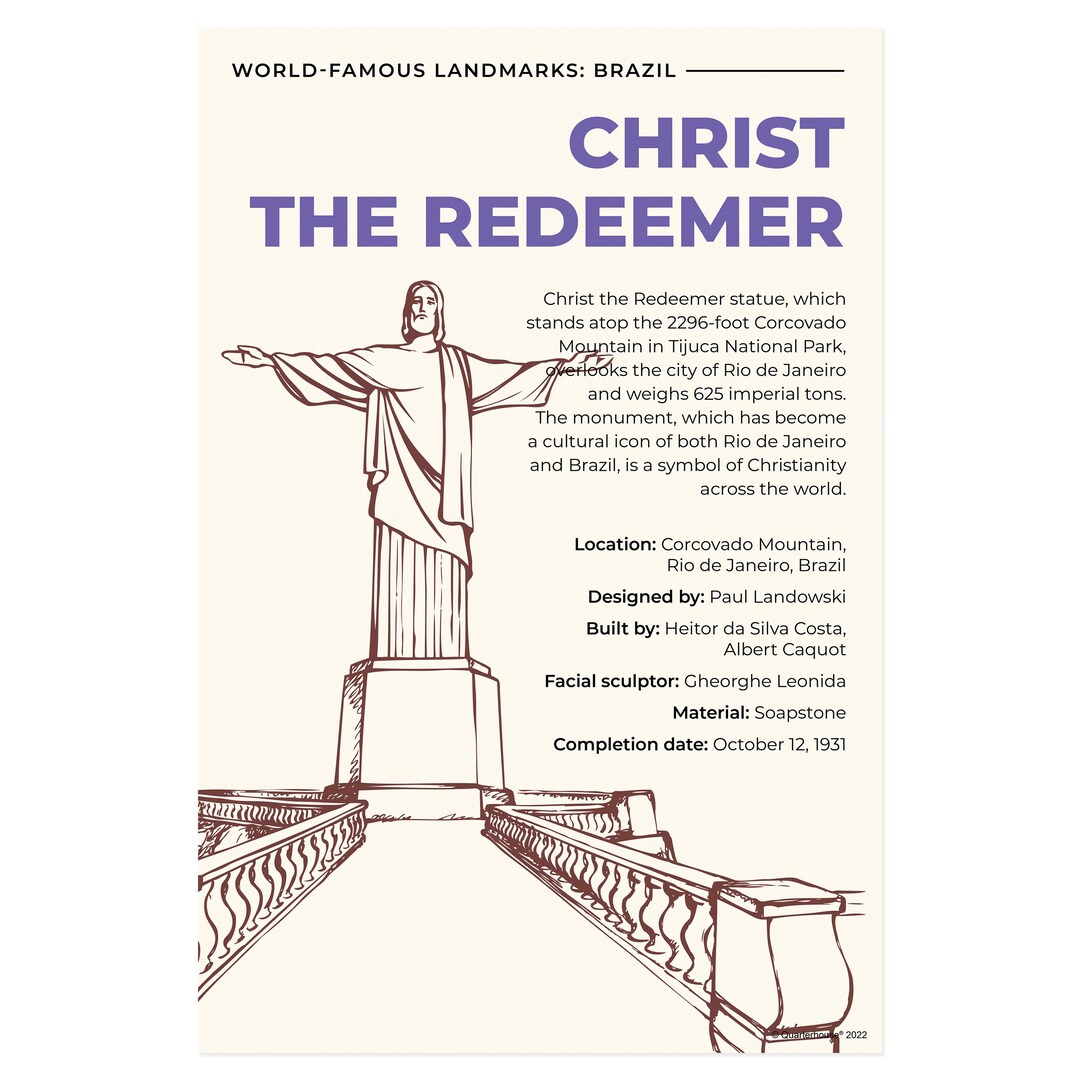 Quarterhouse Christ the Redeemer Poster, Social Studies Classroom ...