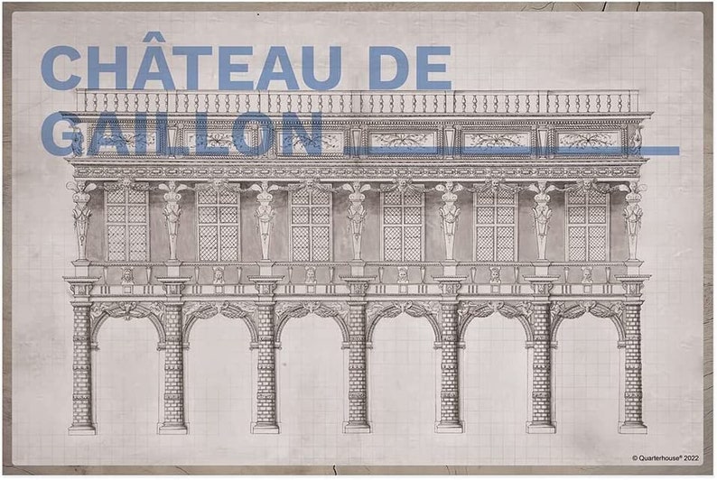 Quarterhouse Famous Chateaux of France, Architectural Blueprints Poster ...