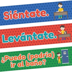 Quarterhouse Spanish Classroom Phrases and Commands Label Set - Etsy