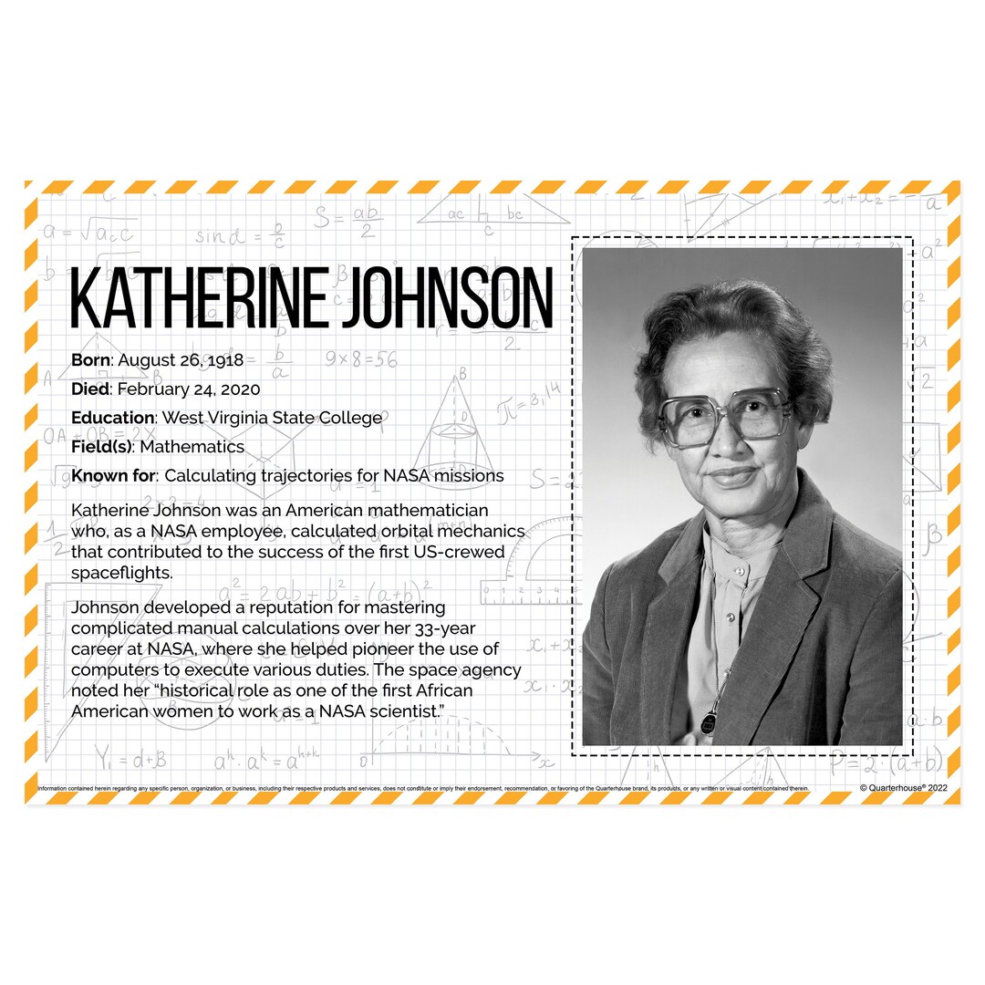 Quarterhouse Black Mathematicians - Katherine Johnson Biographical ...