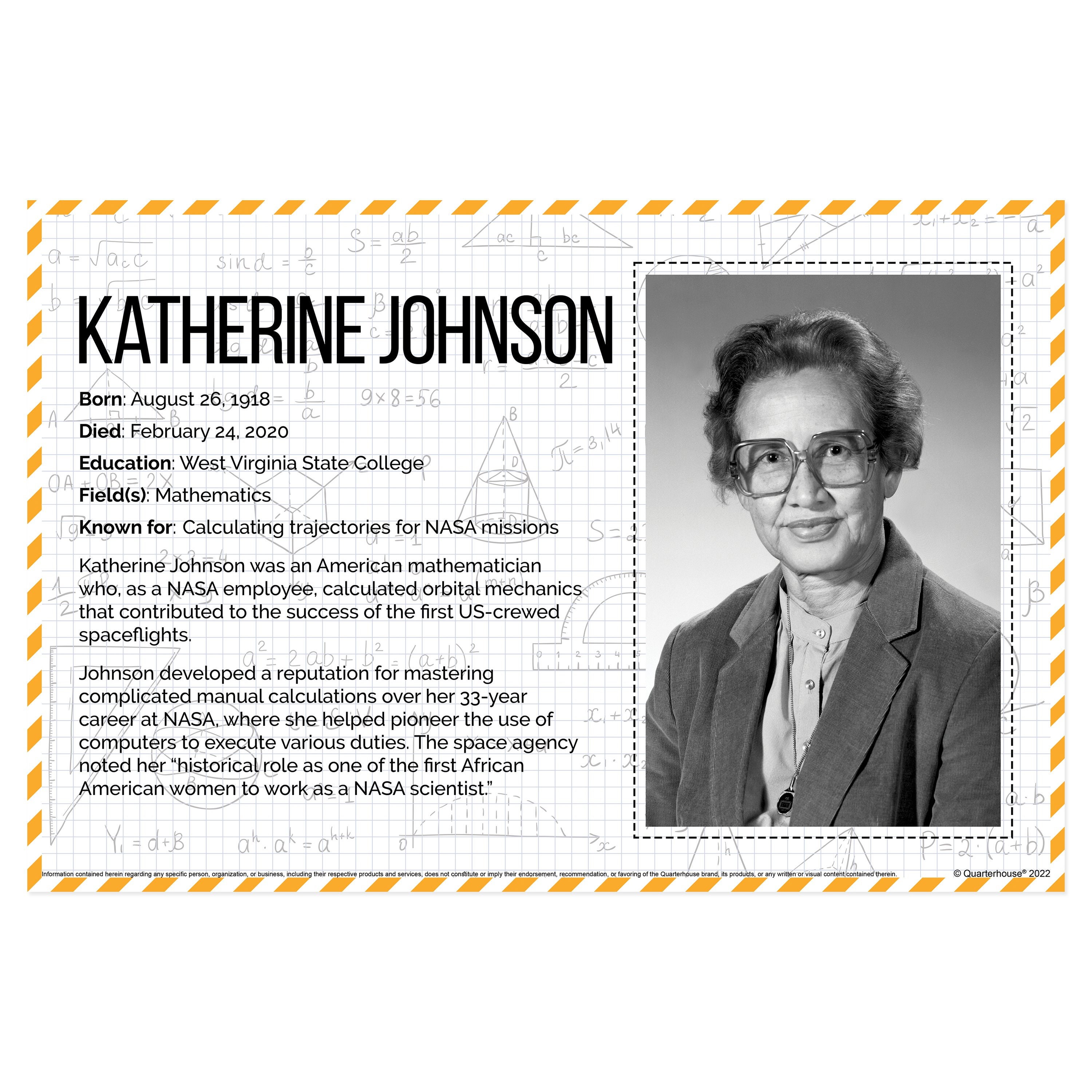 Quarterhouse Black Mathematicians - Katherine Johnson Biographical ...