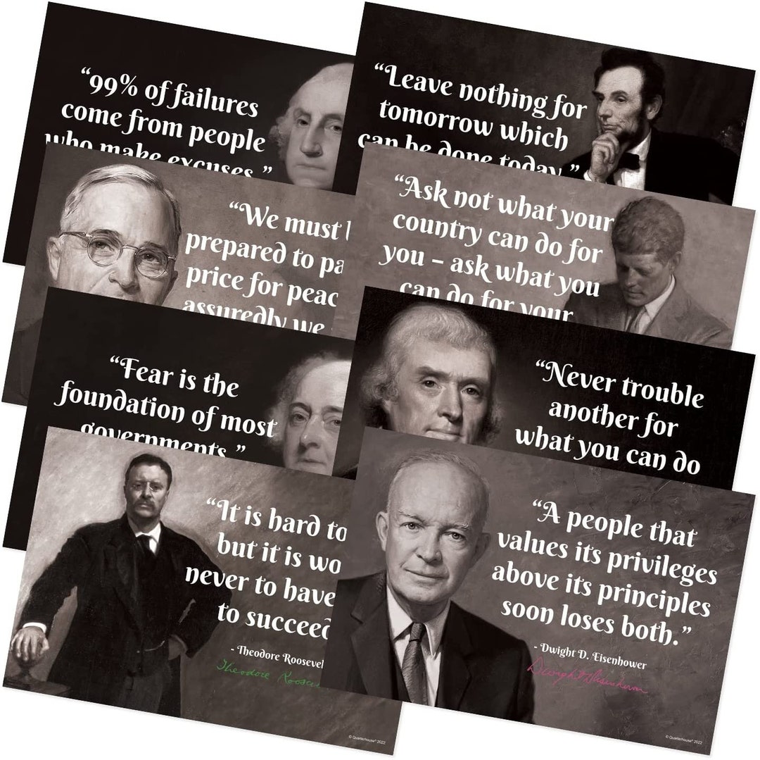 Quarterhouse American Presidents Quotes Poster Set, Social Studies ...