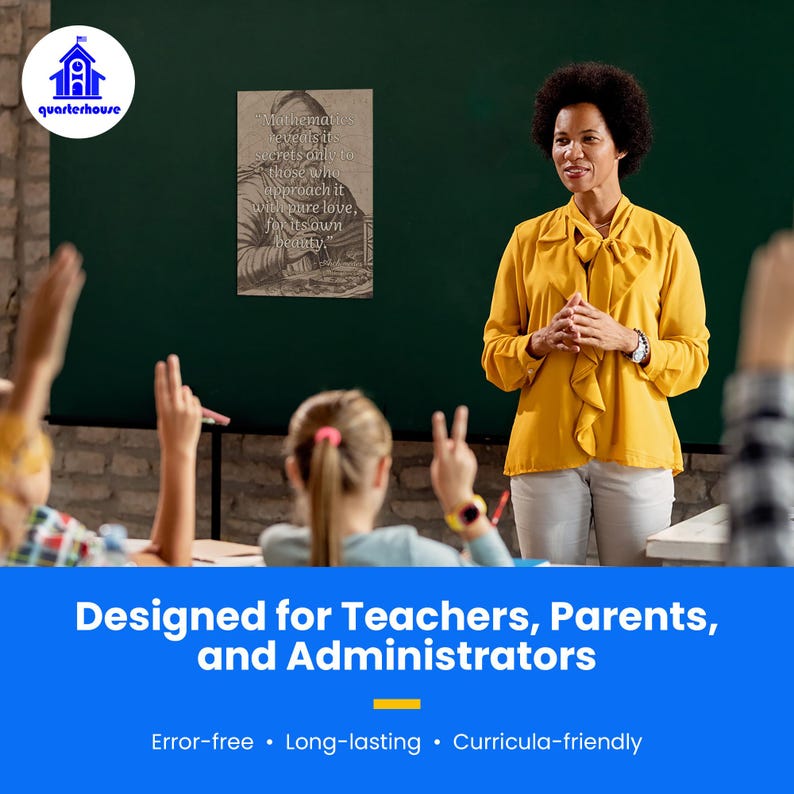 Quarterhouse Math Motivational Poster Set, Math Classroom Learning ...