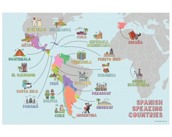 Quarterhouse Spanish-speaking Countries Peru to Argentina Poster ...