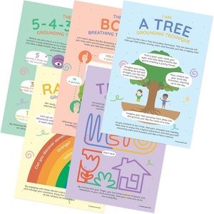 Quarterhouse Grounding Techniques Poster Set, Psychology Classroom ...